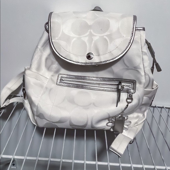 Coach | Bags | Coach Daisy Signature White Small Backpack F9715 | Poshmark